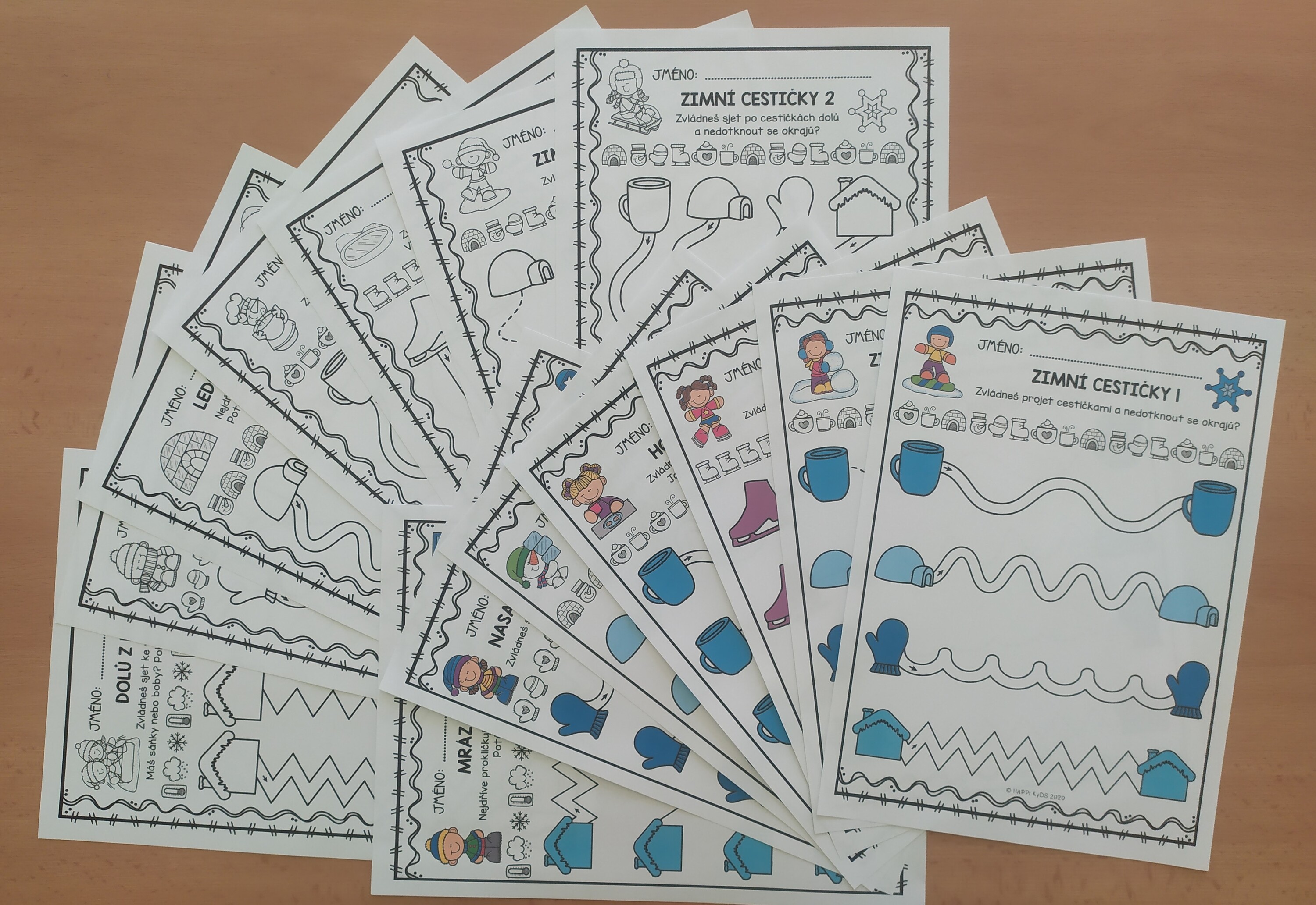 ZIMNÍ GRAFOMOTORIKA - pracovní listy | Inspirace (nejen) do školky